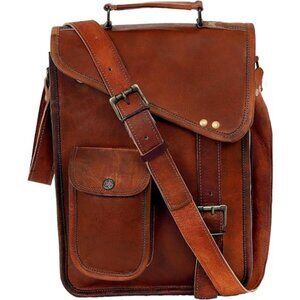 Bags | Leather Satchel Tablet Bag Laptop Case Office Briefcase ...